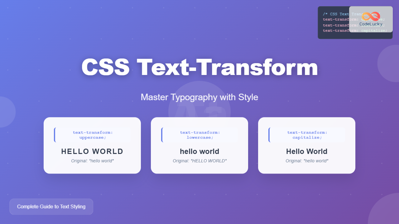 CSS Text-Transform: Complete Guide to Uppercase, Lowercase and ...