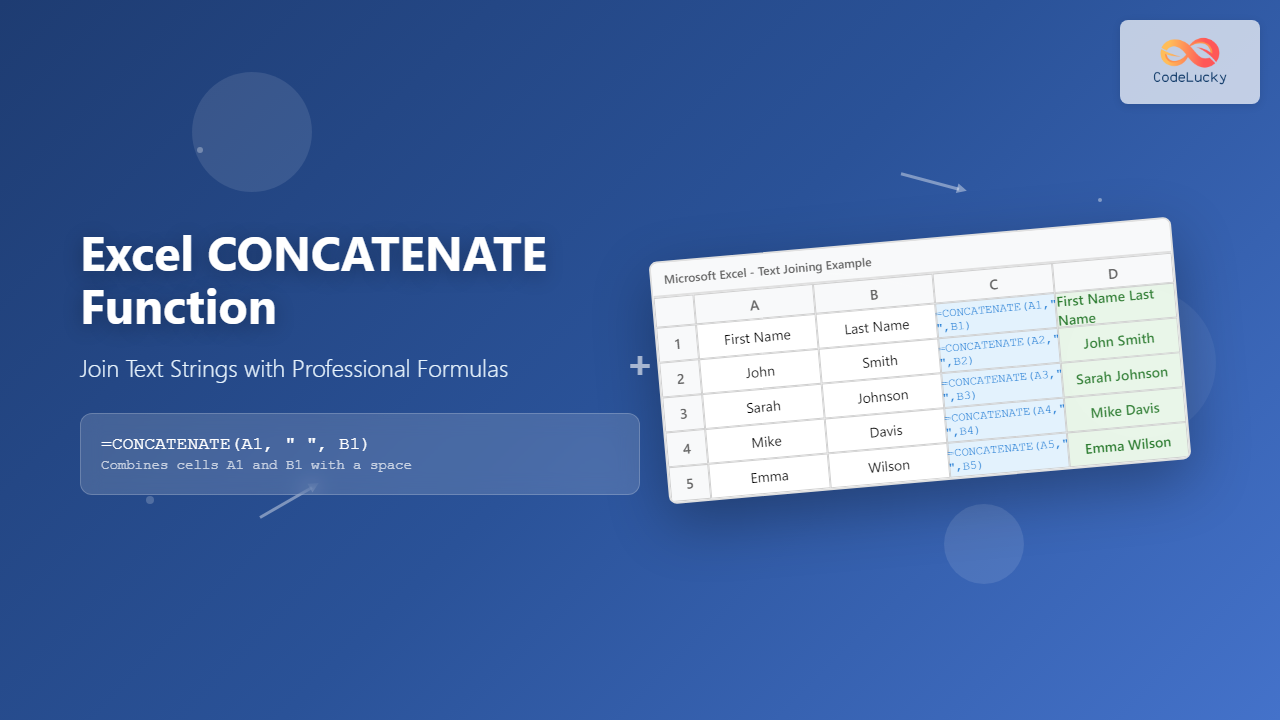 Excel CONCATENATE Function: Complete Text Joining Guide with Formulas ...