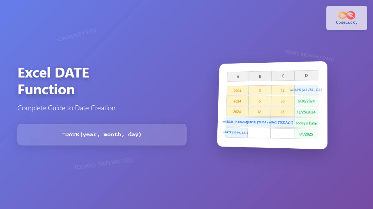 Excel DATE Function: Complete Guide to Date Creation and Formatting - CodeLucky