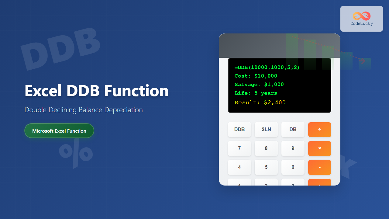 Excel DDB Function: Complete Guide to Double Declining Balance Depreciation - CodeLucky