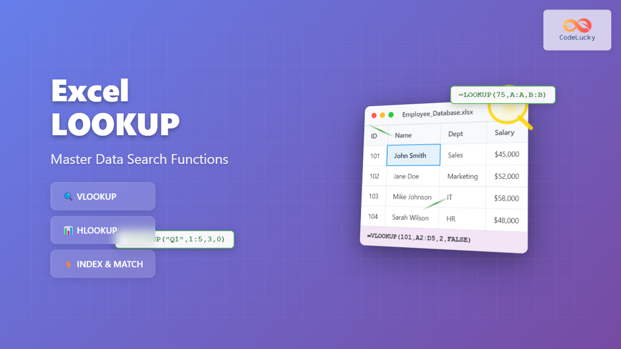 Excel LOOKUP Function: Complete Guide to Basic Search Commands and Advanced Techniques - CodeLucky