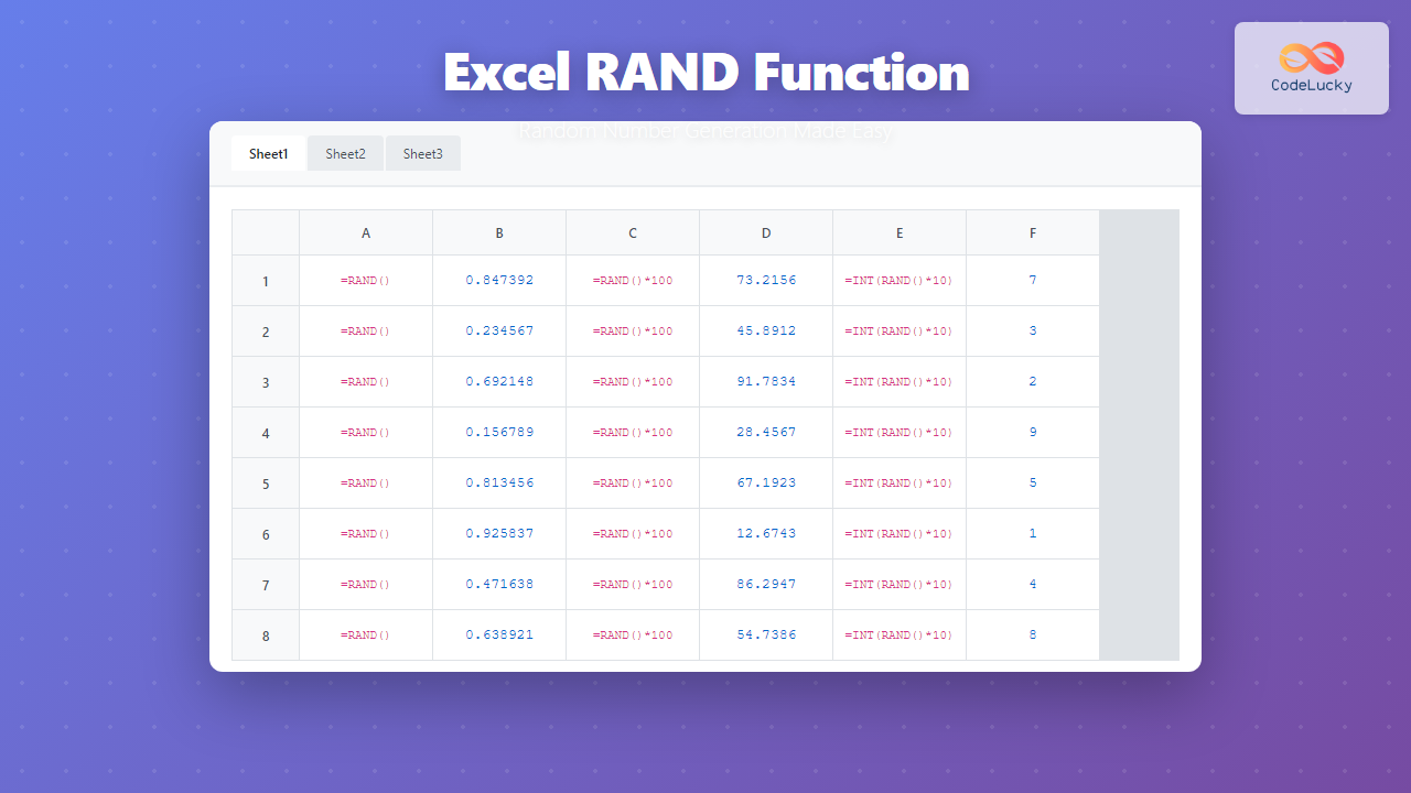 Excel RAND Function: Complete Guide to Random Number Generation in ...