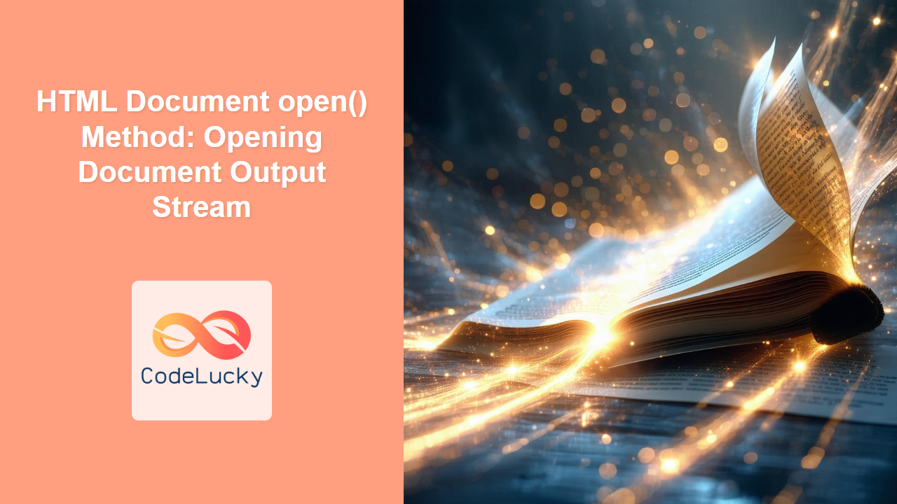 HTML Document open() Method: Opening Document Output Stream - CodeLucky