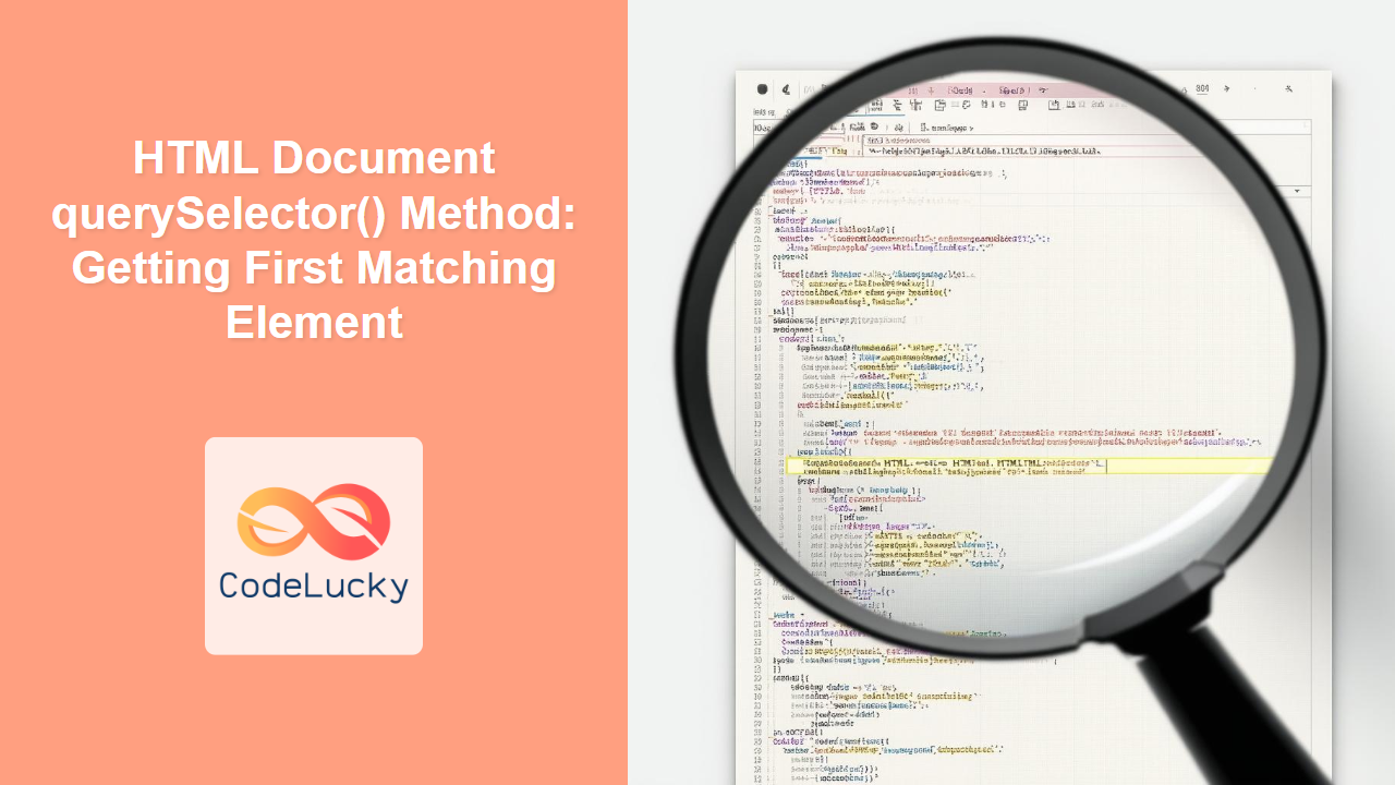 HTML Document querySelector() Method: Getting First Matching Element - CodeLucky