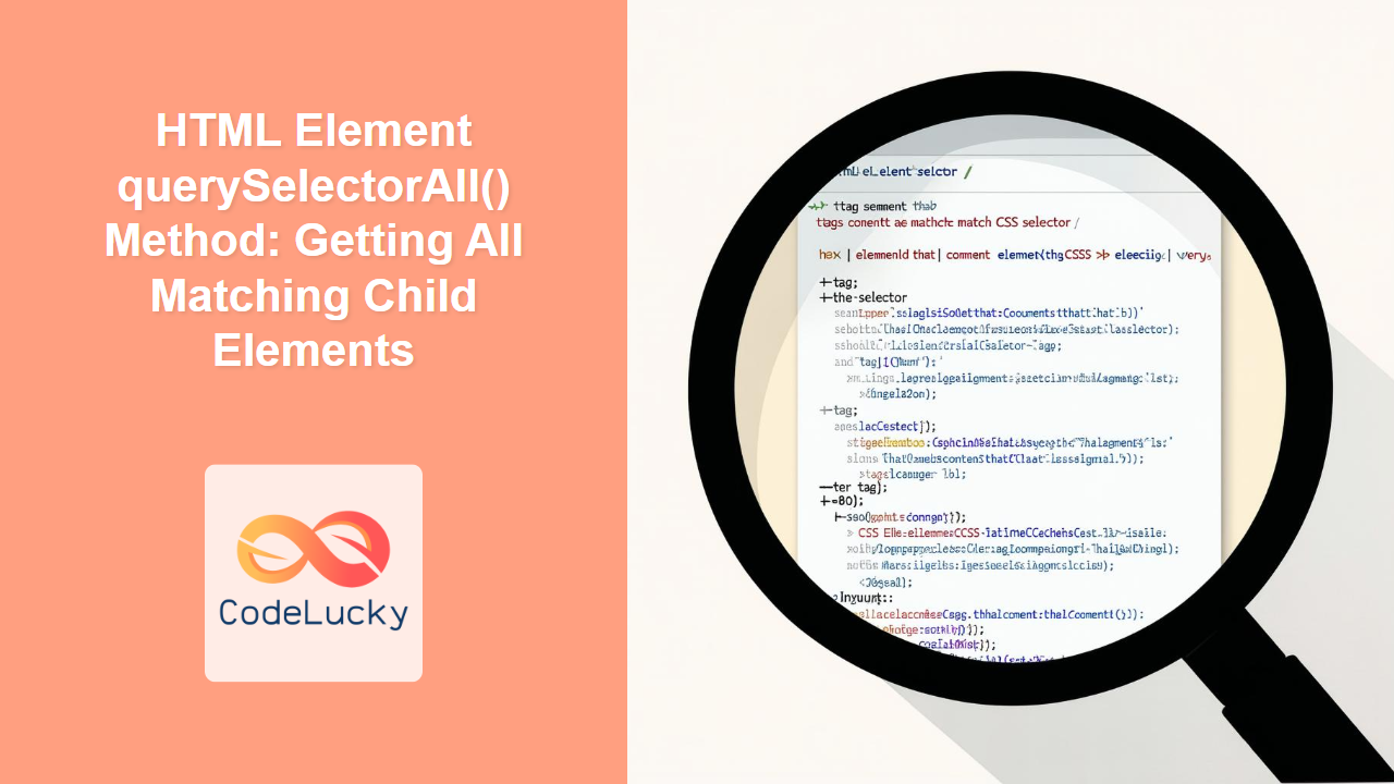 HTML Element querySelectorAll() Method: Getting All Matching Child ...