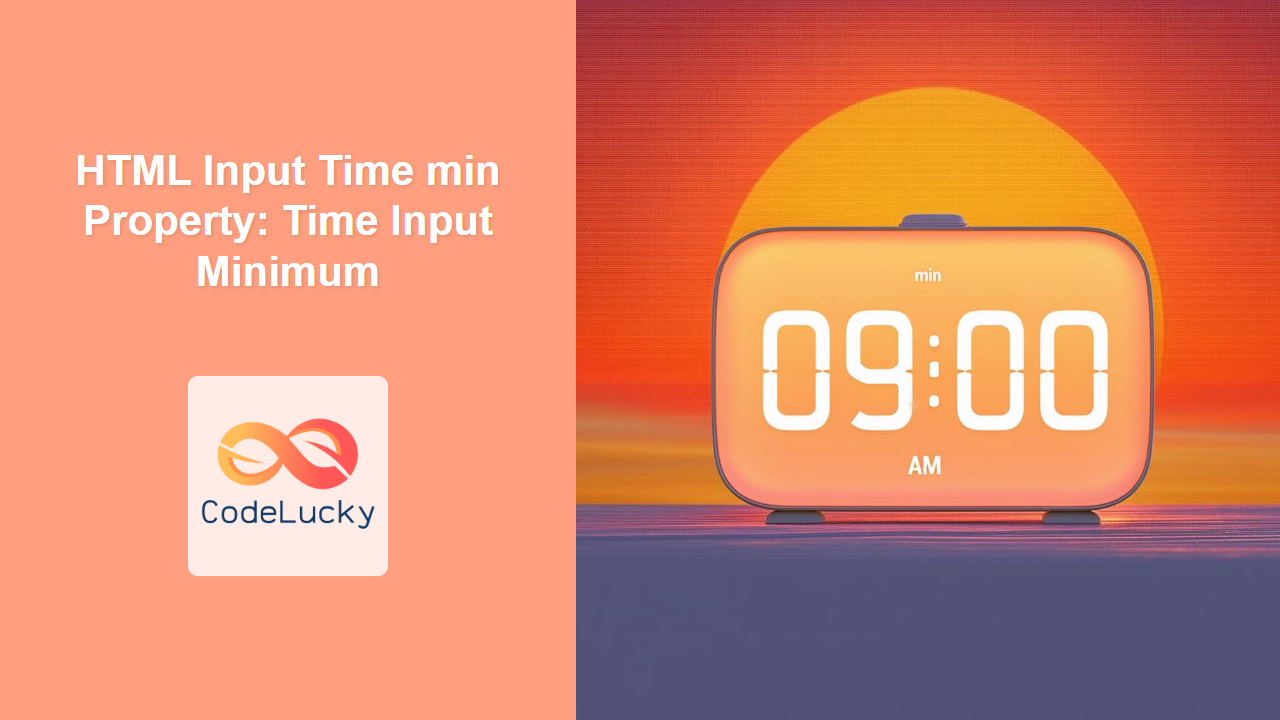 HTML Input Time min Property: Time Input Minimum - CodeLucky