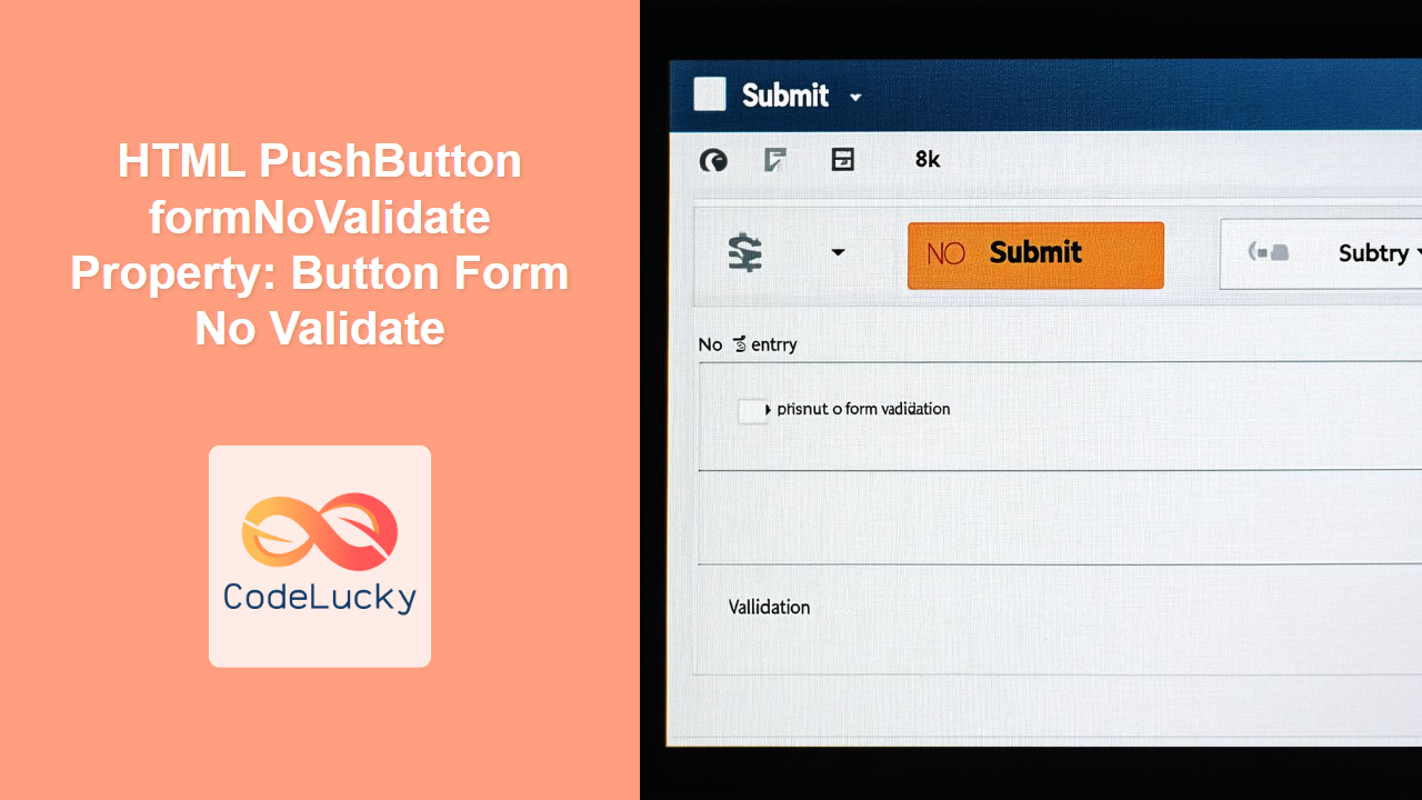 HTML PushButton formNoValidate Property: Button Form No Validate ...
