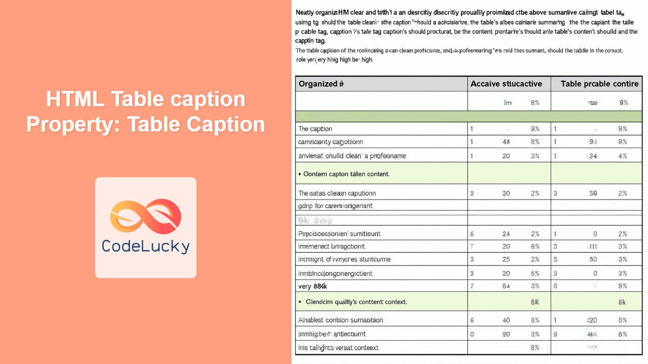 HTML Table caption Property: Table Caption - CodeLucky