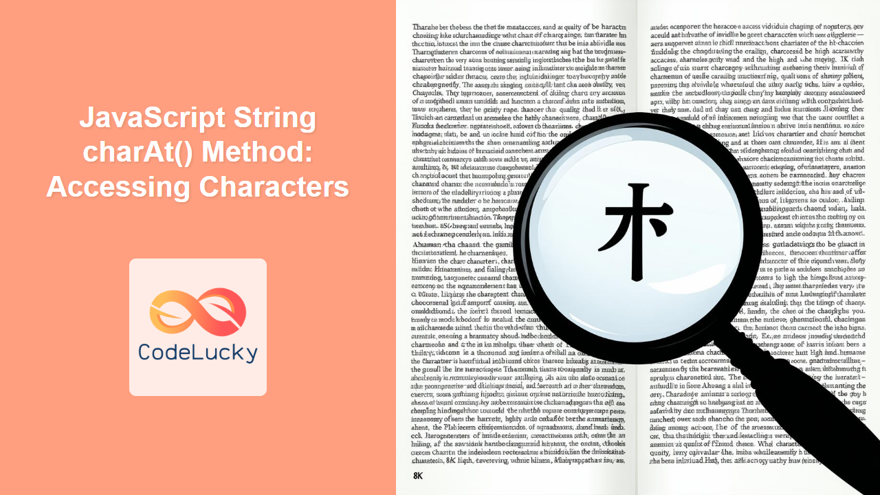 JavaScript String charAt() Method: Accessing Characters - CodeLucky