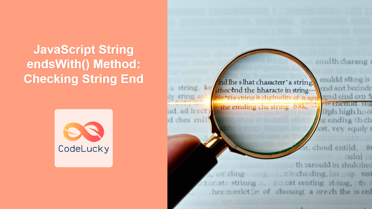JavaScript String endsWith() Method: Checking String End - CodeLucky