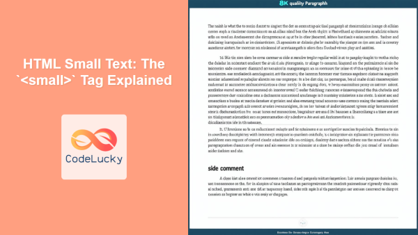 HTML Small Text: The ` ` Tag Explained - CodeLucky