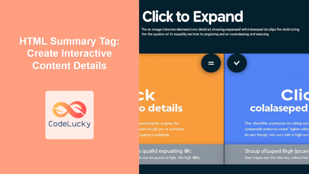 HTML Details Tag: Creating Expandable Content Widgets - CodeLucky