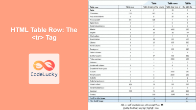 HTML Table Header: The Tag Explained - CodeLucky