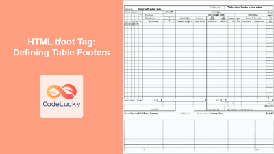 HTML tbody Tag: Defining Table Body Content - CodeLucky