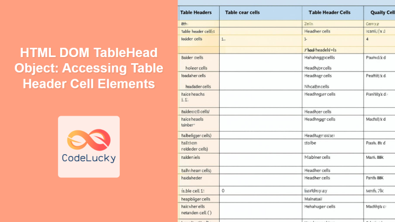 Html Table Thead Property Table Header Codelucky 9986