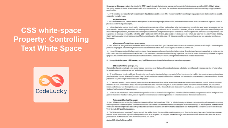 Css White Space Complete Guide To Controlling Whitespace And Line Breaks Codelucky