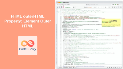 HTML outerHTML Property: Element Outer HTML - CodeLucky
