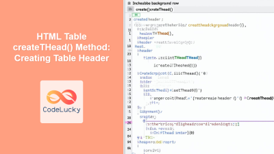 HTML Table tHead Property: Table Header - CodeLucky