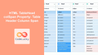HTML TableHead headers Property: Table Header Headers - CodeLucky