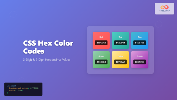 Css Hex Color Codes Complete Guide To 3 Digit And 6 Digit Hexadecimal Values Codelucky