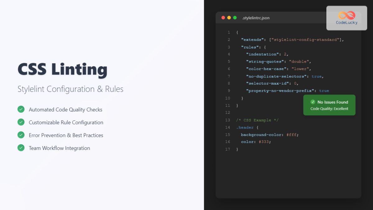 CSS Linting: Stylelint Configuration and Rules - Complete Developer Guide - CodeLucky