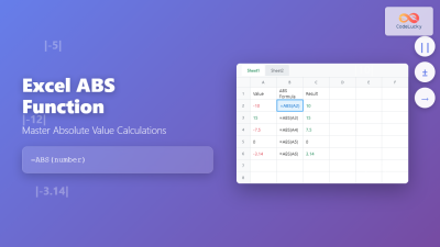 Excel ABS Function: Complete Guide to Absolute Value Calculations - CodeLucky