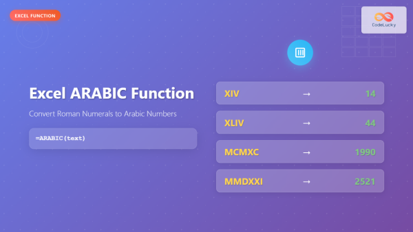 Excel ARABIC Function: Convert Roman Numerals to Arabic Numbers with Syntax Examples - CodeLucky