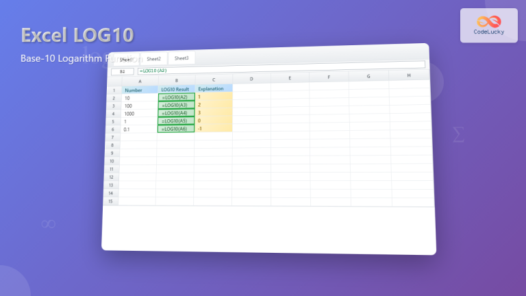 Excel Log Function Complete Guide To Logarithm Calculations Codelucky