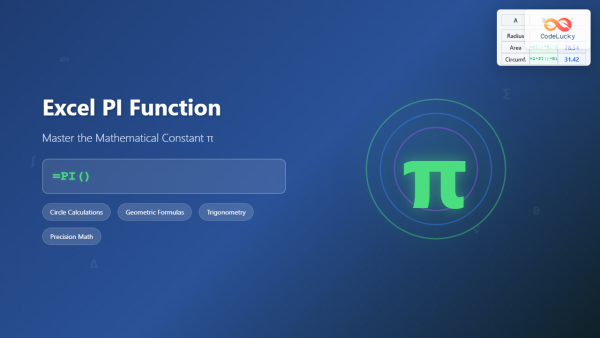 Excel PI Function: Complete Guide to Pi Constant Formula with Examples ...