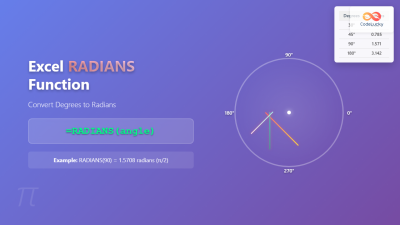 Excel RADIANS Function: Complete Guide to Converting Degrees to Radians - CodeLucky