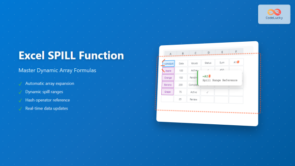 Excel Dynamic Array Formulas: Complete Spill Range Syntax and Functions Guide - CodeLucky