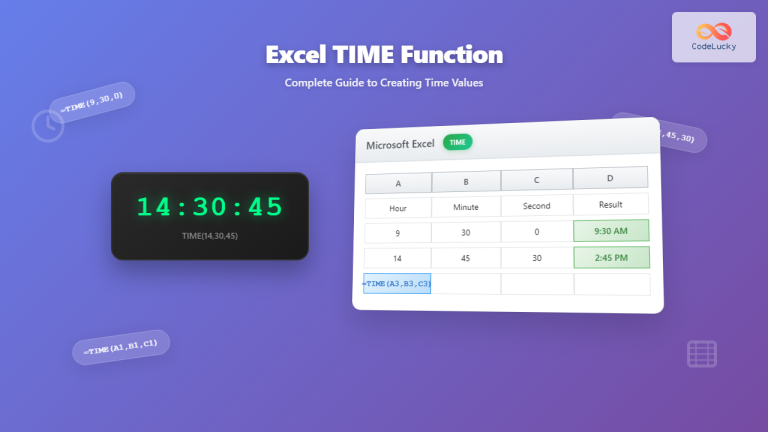 Excel NOW Function: Complete Guide to Real-Time Date and Time Display - CodeLucky