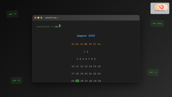 cal Command Linux: Display and Manage Calendars in Terminal - CodeLucky