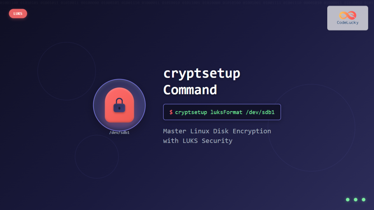 Cryptsetup Command Linux Complete Guide To Luks Disk Encryption Codelucky
