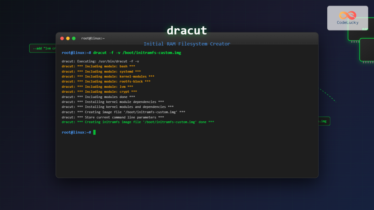 Update Initramfs Command Linux Complete Guide To Initial Ram Filesystem Management Codelucky