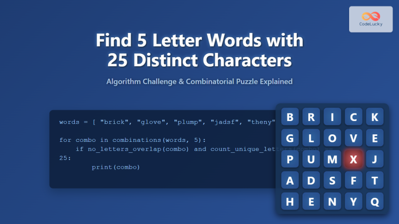 Find 5 Letter Words with 25 Distinct Characters: Algorithm Challenge ...