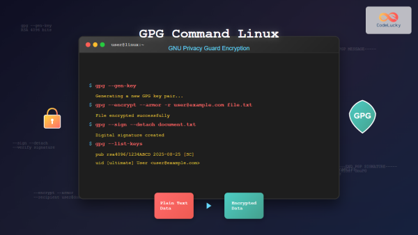 Gpg Command Linux Complete Guide To Gnu Privacy Guard Encryption And Digital Signatures Codelucky