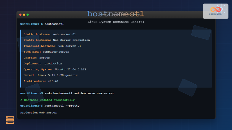 hostnamectl Command Linux: Complete Guide to System Hostname Management - CodeLucky