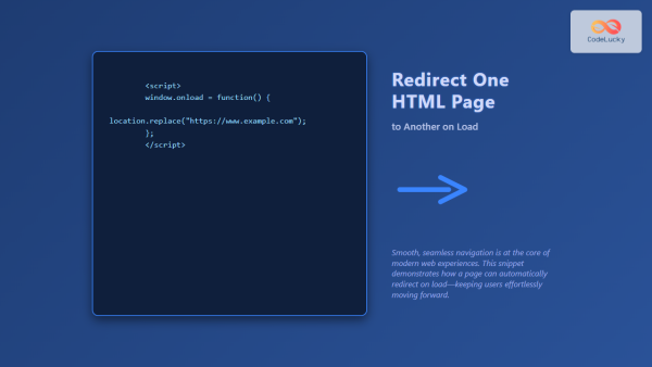 How to Redirect One HTML Page to Another on Load - Web Development ...