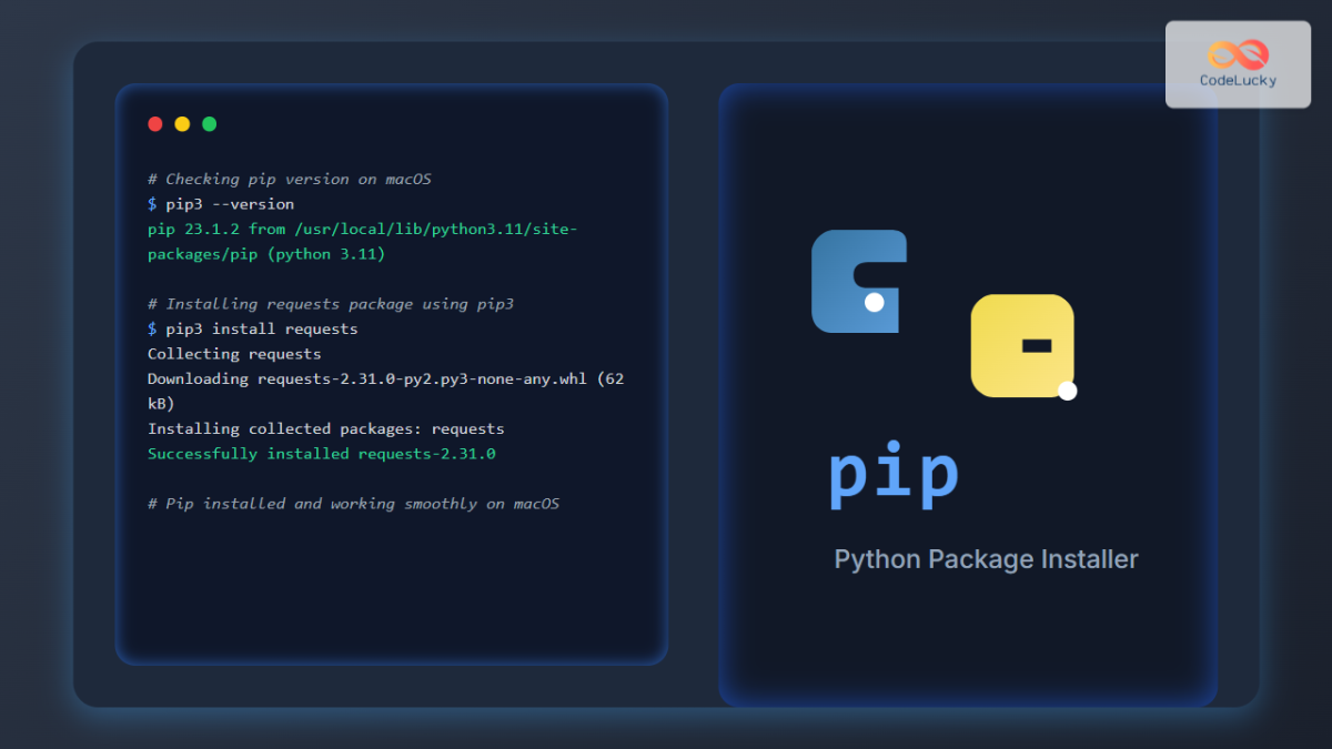 How do I install pip on macOS or OS X? - Python Setup Guide - CodeLucky