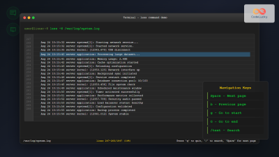 less Command Linux: Complete Guide to View Large Files Page by Page - CodeLucky