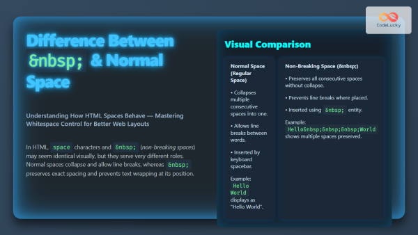 What's the Difference Between and Space in HTML Programming - CodeLucky