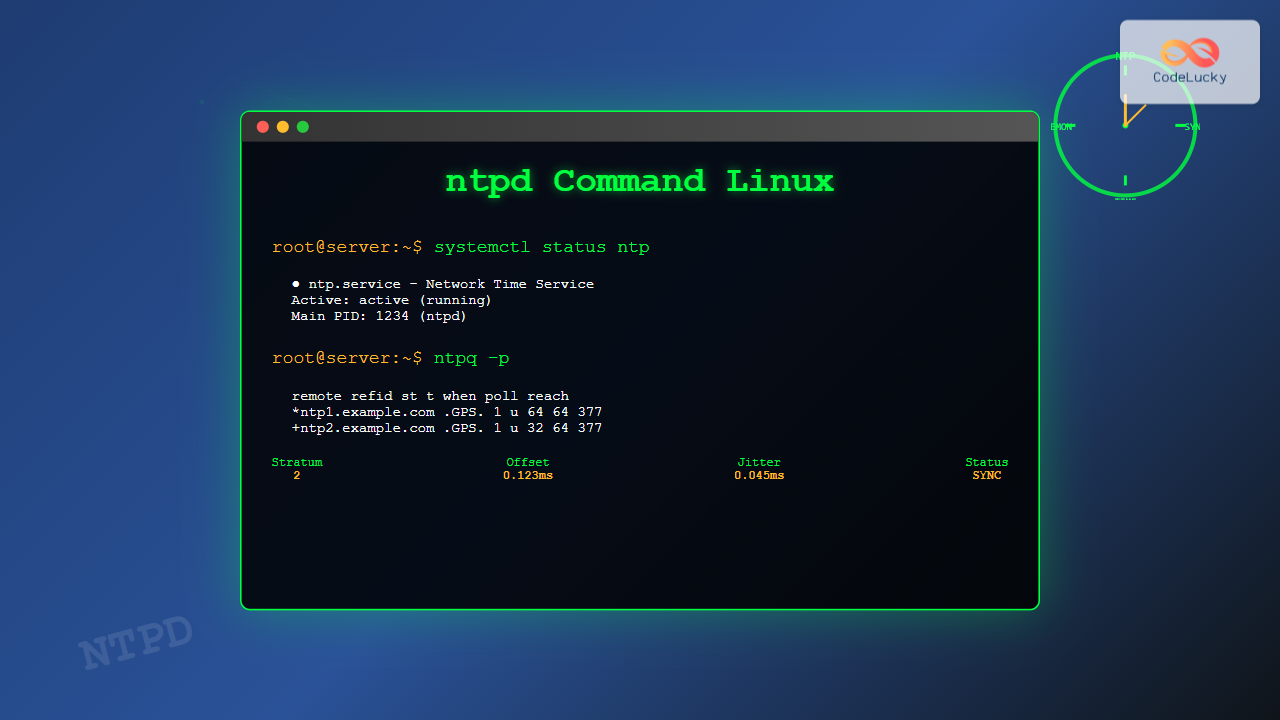 Ntpdate Command Linux Complete Guide To Network Time Synchronization Deprecated Tool Codelucky