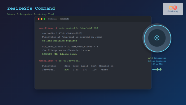 resize2fs Command Linux: Complete Guide to Resize Ext2/3/4 Filesystems Safely - CodeLucky