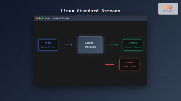 stdin stdout stderr Linux: Complete Guide to Standard Streams and Redirection - CodeLucky