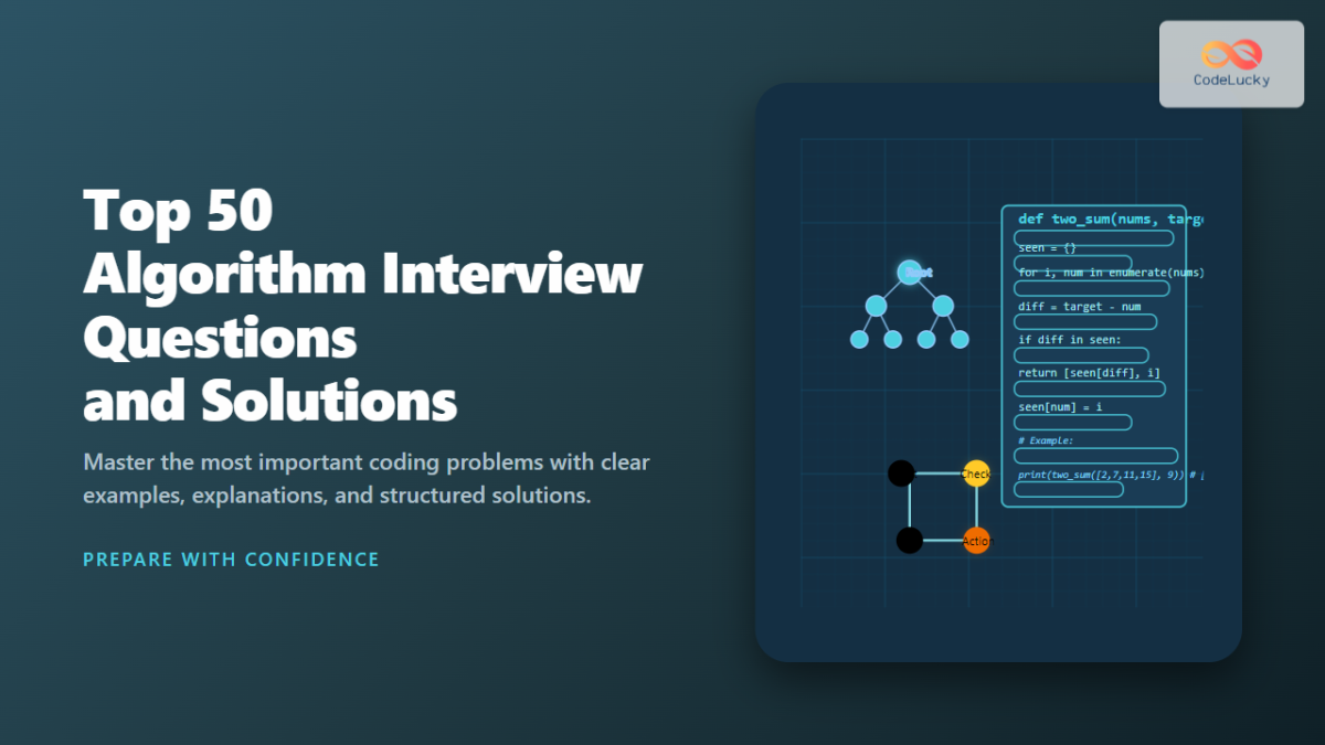 Top 50 Algorithm Interview Questions and Solutions: Detailed Guide with Examples - CodeLucky