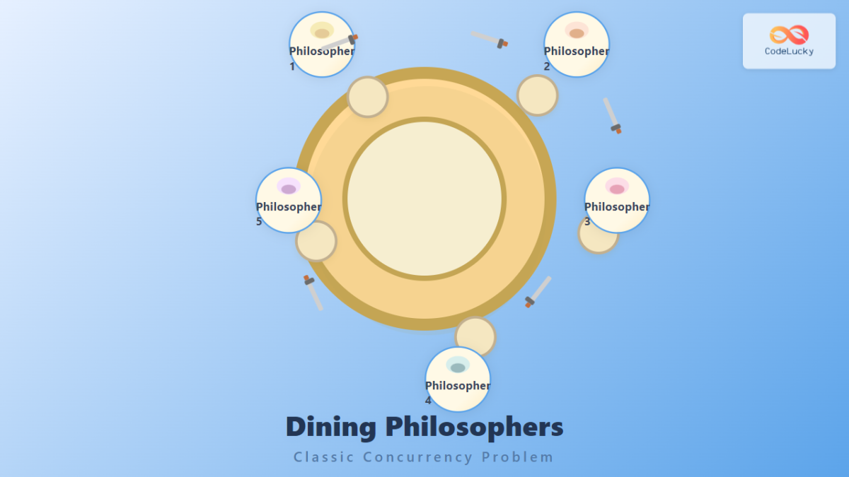 Dining Philosophers: Classic Concurrency Problem Explained Visually and Practically - CodeLucky