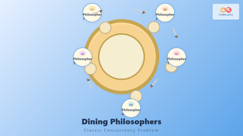Dining Philosophers: Classic Concurrency Problem Explained Visually and Practically - CodeLucky