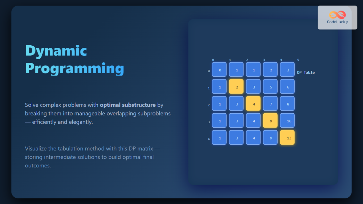 Dynamic Programming: Solve Complex Problems with Optimal Substructure - CodeLucky