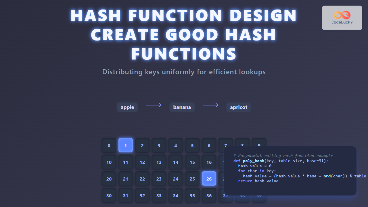 Hash Function Design: Create Good Hash Functions with Examples - CodeLucky